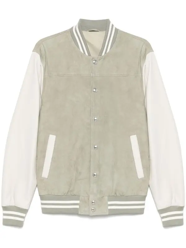 Eleventy Suede Bomber Jacket