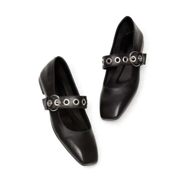 AeydĒ Uma Leather Flats - Black