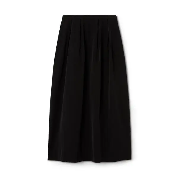 HOUSE OF DAGMAR Curved Pleated Skirt - Black