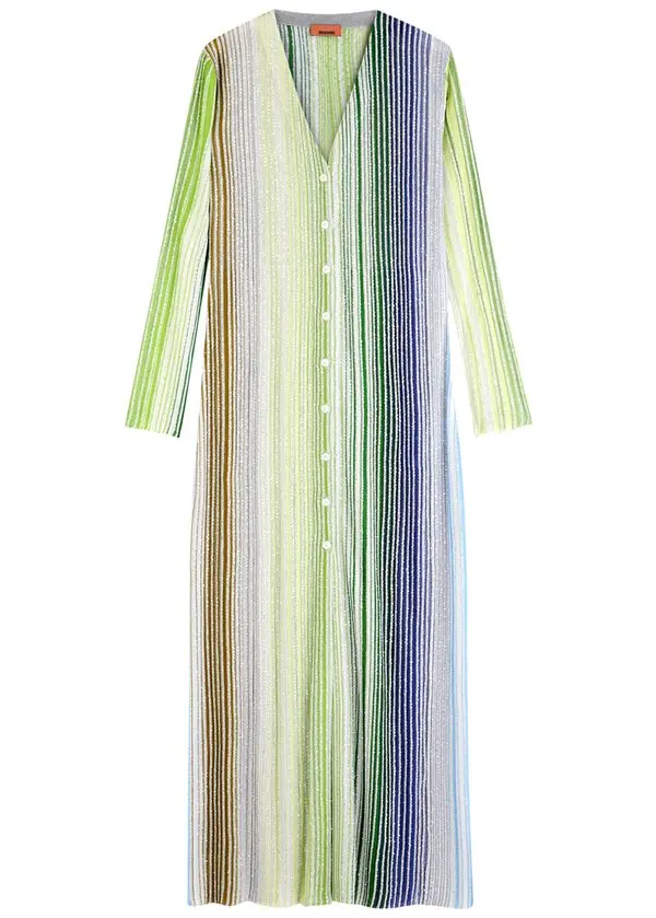 Missoni Striped Metallic-knit Cardigan - Multicoloured
