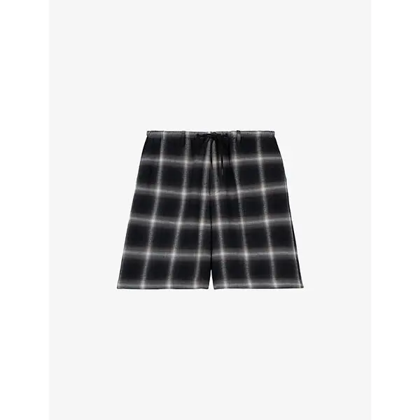 The Kooples Check-print Relaxed-fit Cotton Shorts
