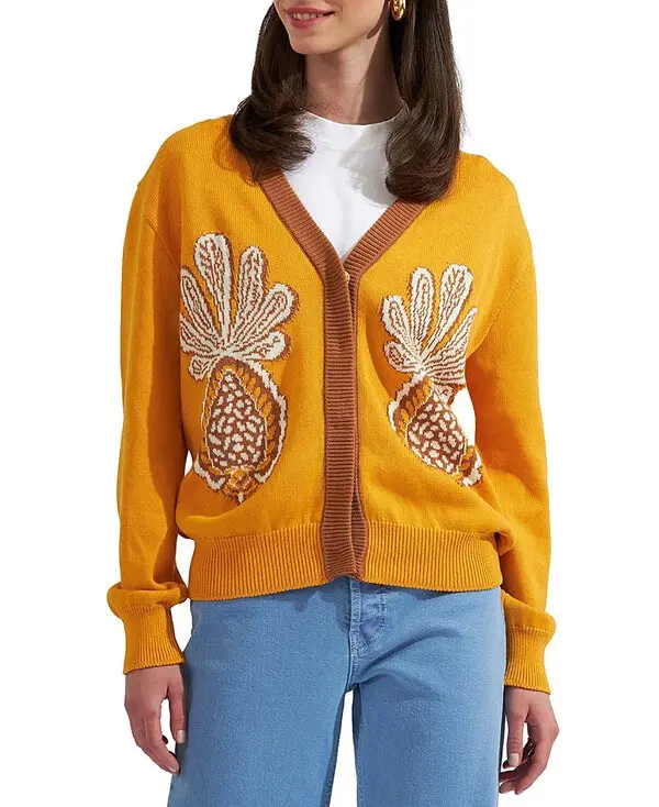 La DoubleJ Pineapple Cardigan - Avorio