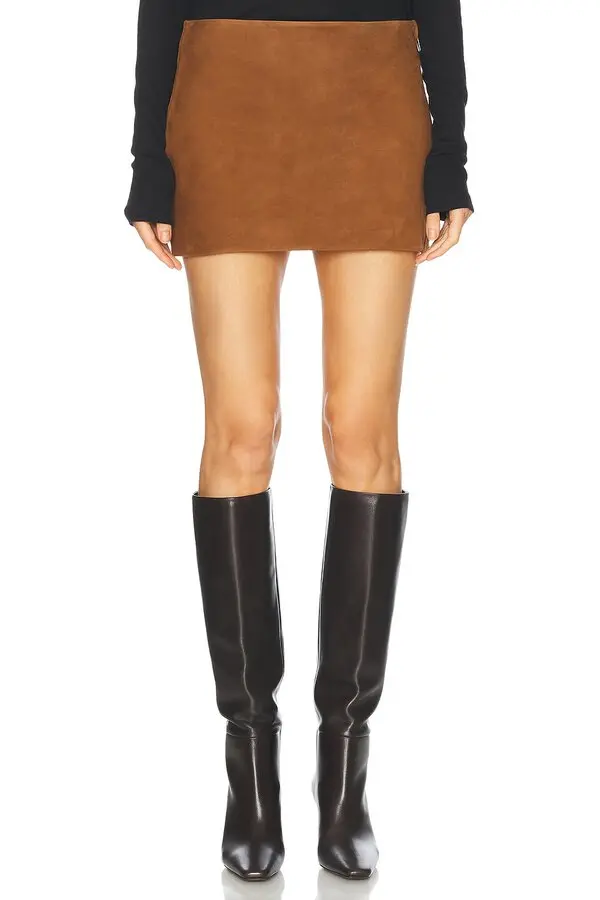 Retrofete Valerie Suede Skirt - Toffee