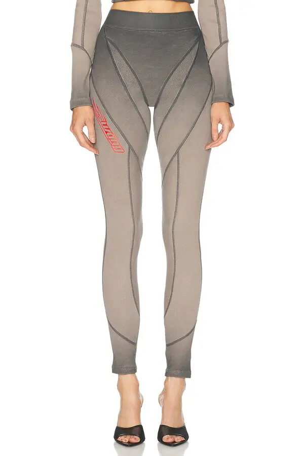 Alexander Wang Blade Logo Legging In Grey - Washed Cedar