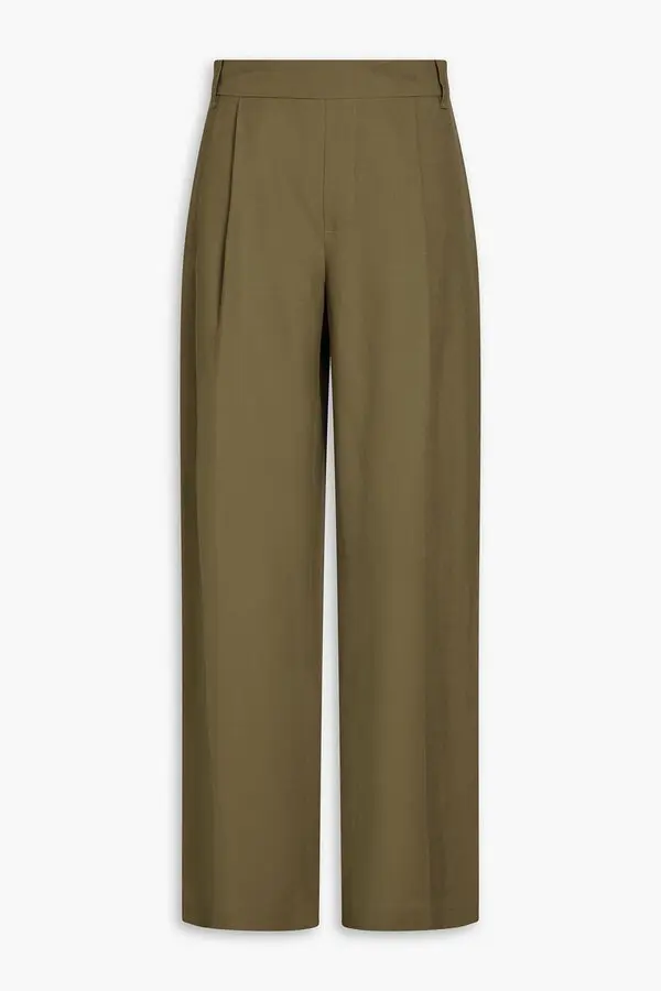 Vince Lyocell And Linen-blend Wide-leg Pants