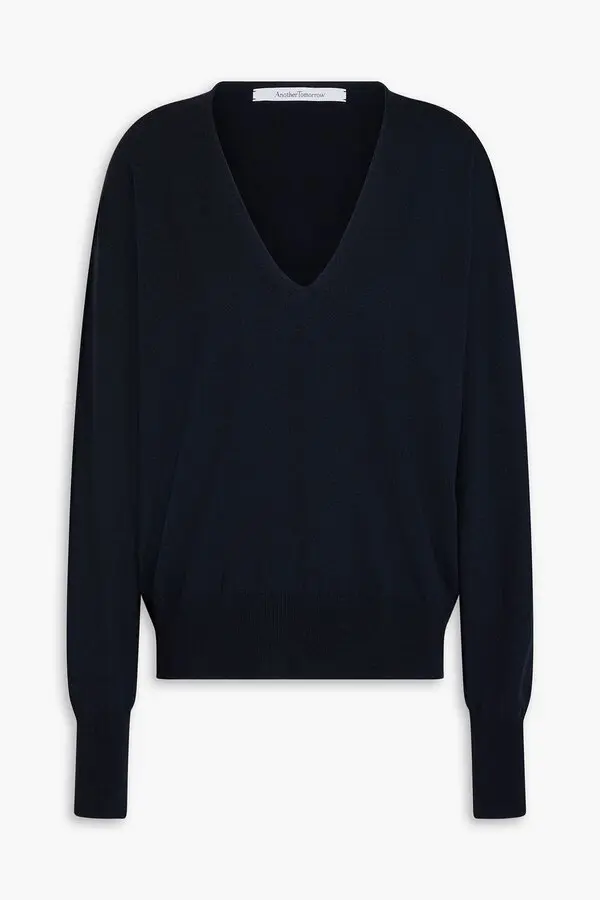 Another Tomorrow Wool-blend Sweater - Midnight Blue