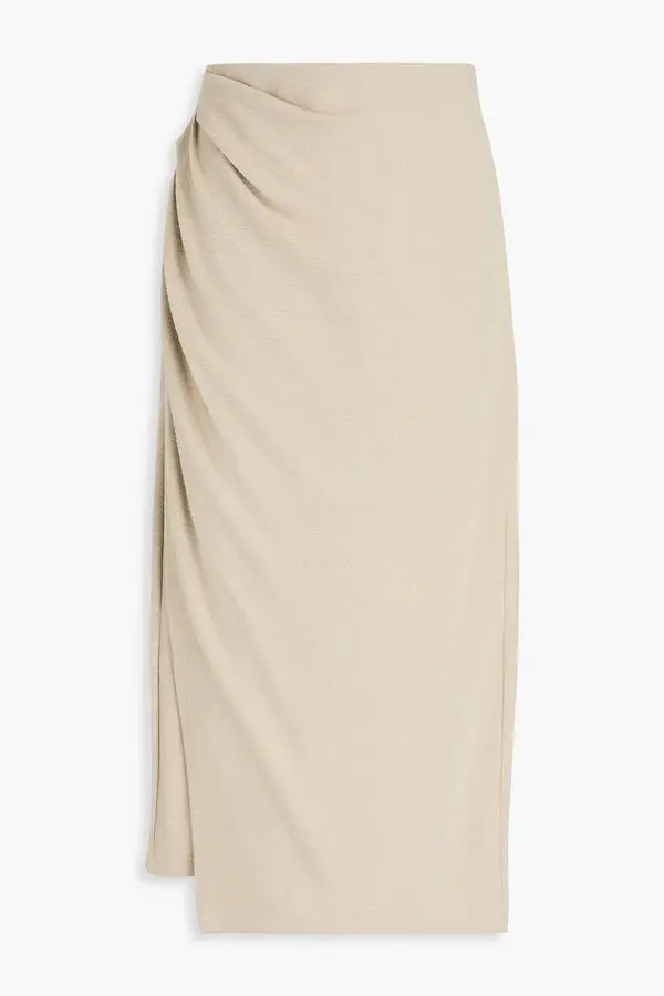 Vince Draped Knitted Midi Skirt