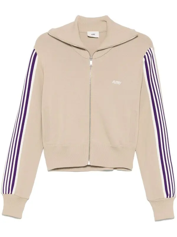AUTRY Knitted Zip-up Sweatshirt - Neutrals