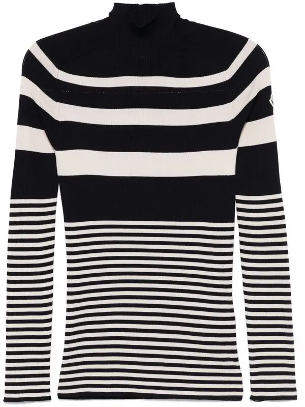 Moncler Striped Wool Sweater - Neutrals