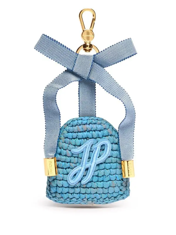 Patou Raffia Keychain - Blue