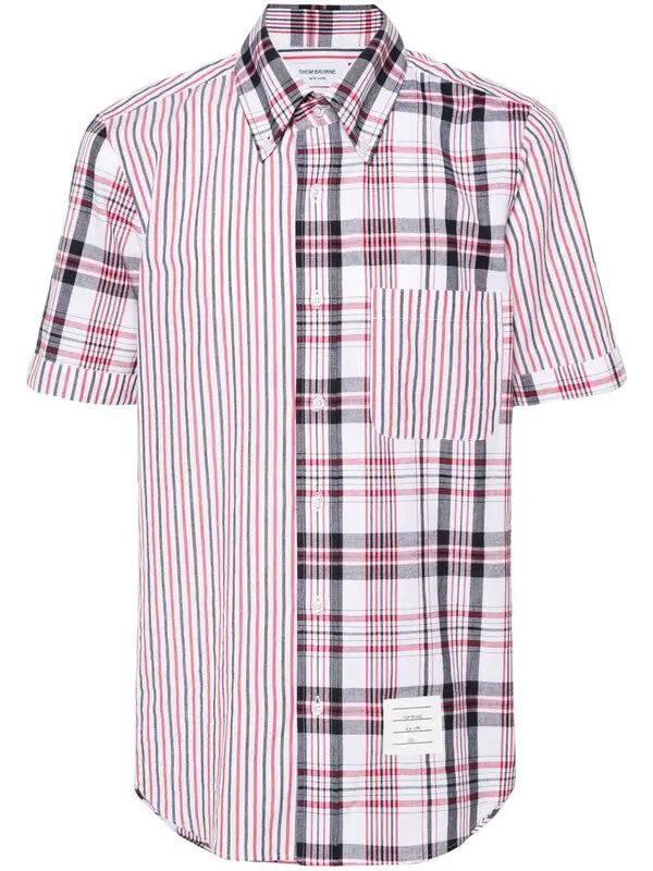 Thom Browne Mix-pattern Cotton Shirt - White
