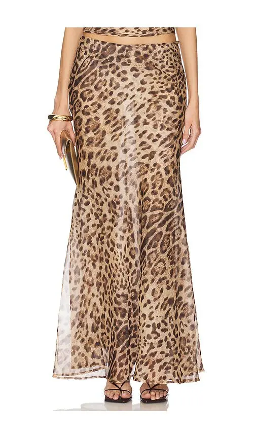 Bardot Monroe Maxi Skirt - Leopard