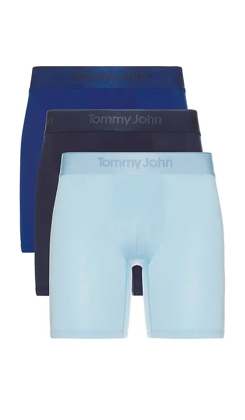 Tommy John Second Skin Modal 3 Pack 6 Boxer Brief In Blue - Dress Blues  Blue Quartz  & Dutch Canal