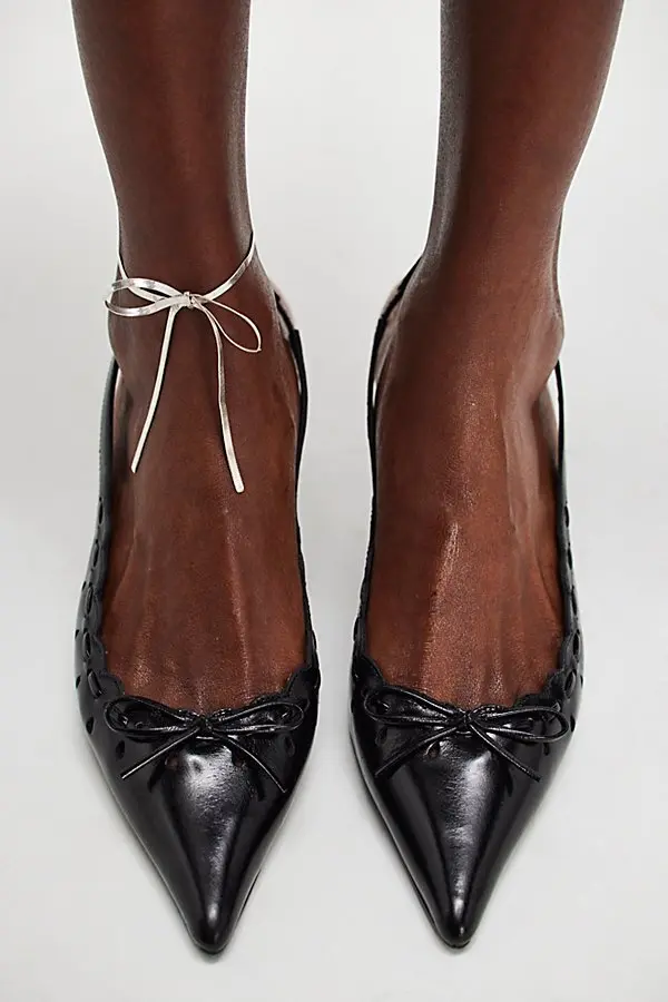 Jeffrey Campbell Stockholm Slingbacks - Black Leather