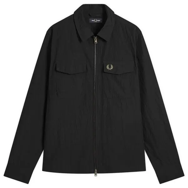 Fred Perry Zip Through Overshirt - Black