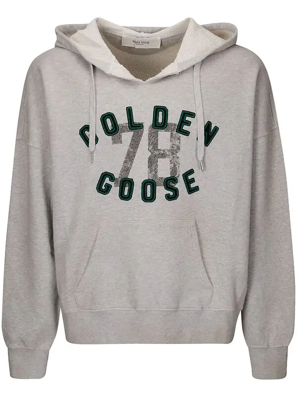 Golden Goose Logo-print Hoodie - Grey