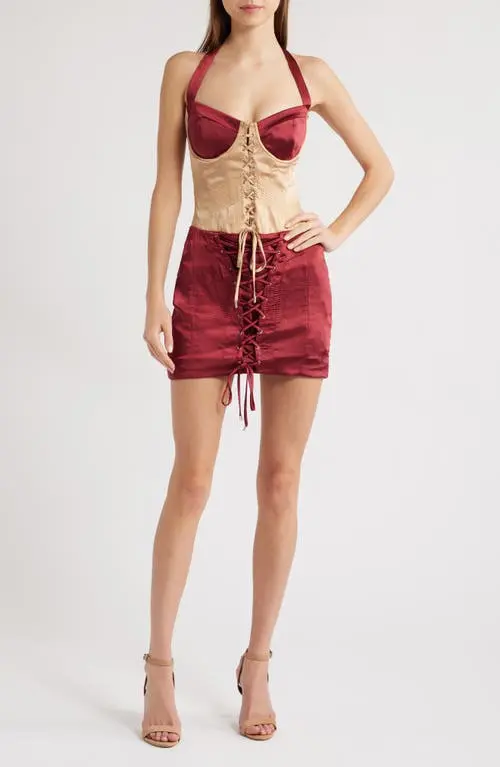 MISTRESS ROCKS Lace-up Corset Minidress