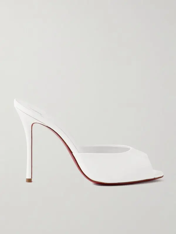 CHRISTIAN LOUBOUTIN Me Dolly 100 Patent-leather Mules - White
