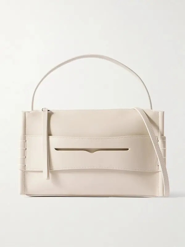 JW Anderson Loafer Embroidered Leather Shoulder Bag - Off-white