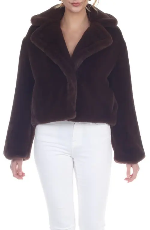 RAIN AND ROSE Faux-fur Cropped Jacket