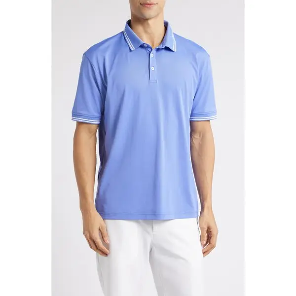 SWANNIES Thatcher Tipped Performance Polo - Iris