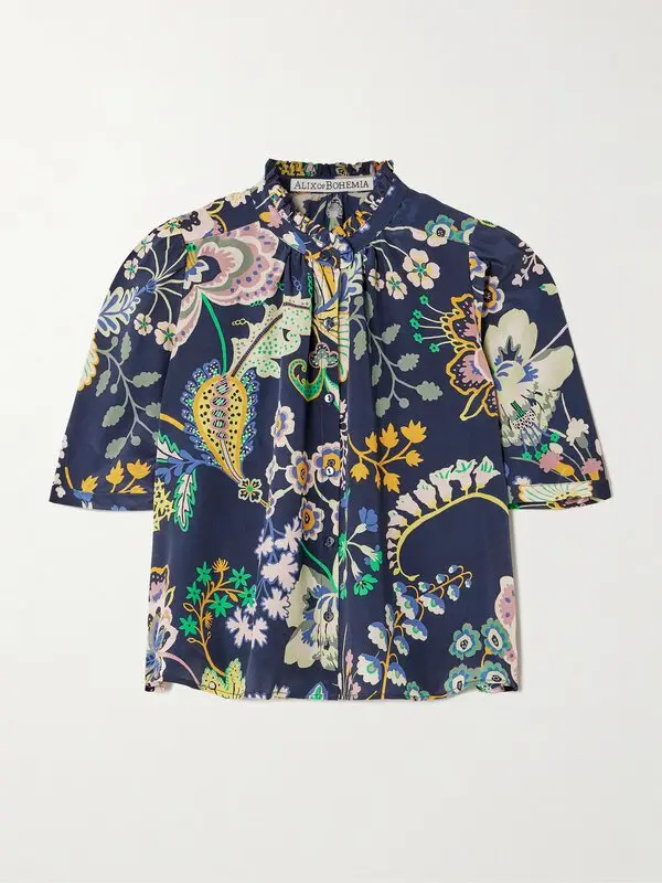 Alix Of Bohemia Winn Cropped Printed Shirt