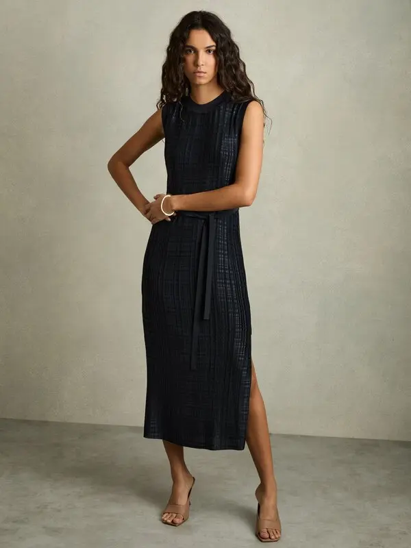 REISS Jules Pleated Midi Dress