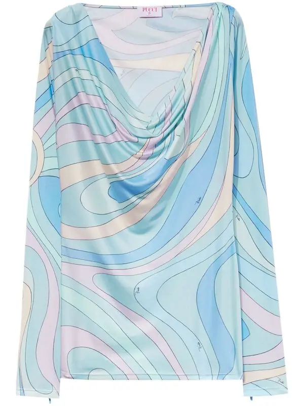 Emilio Pucci Long Sleeve Blouse - Blue