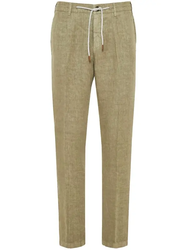Eleventy Drawstring Tapered Trousers - Green