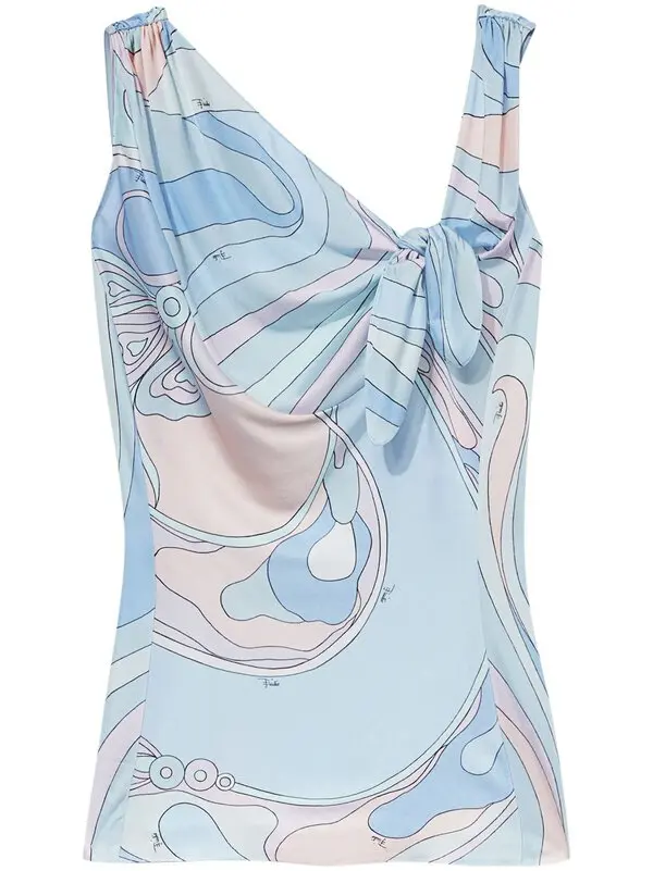 Emilio Pucci Orchidee-print Top - Blue