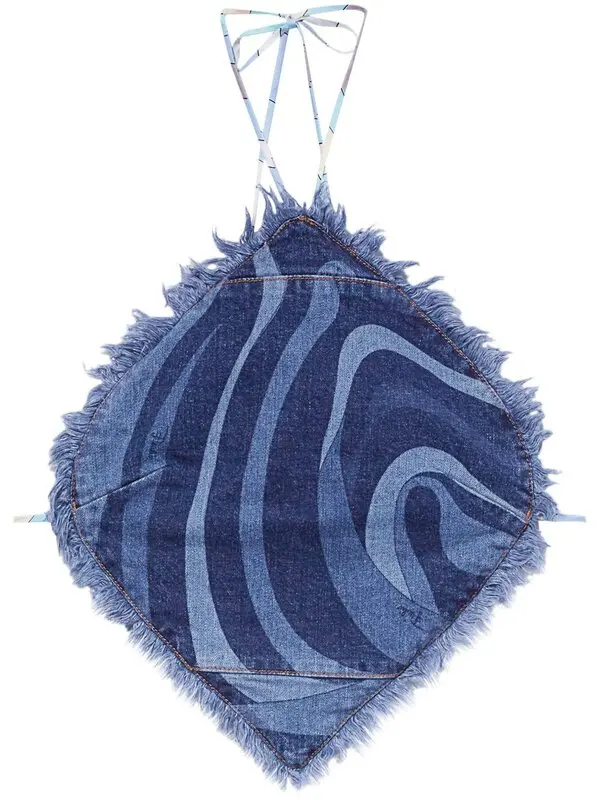 Emilio Pucci Denim Halterneck Top