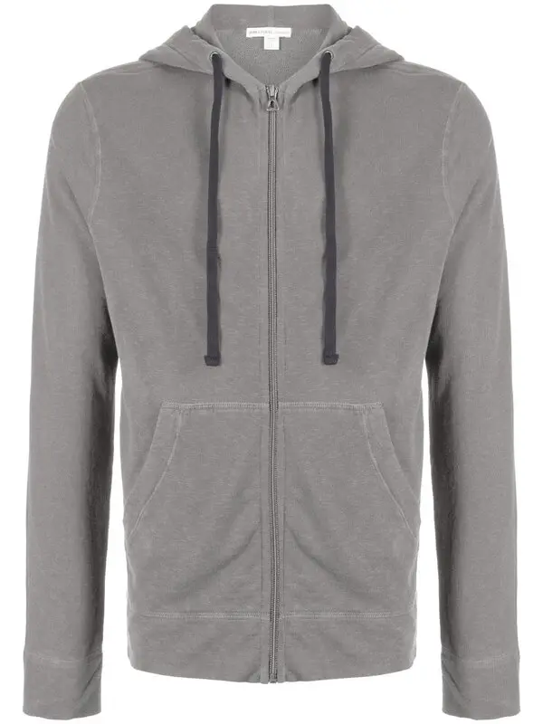 JAMES PERSE French Terry Zip Up Hoodie - Grey
