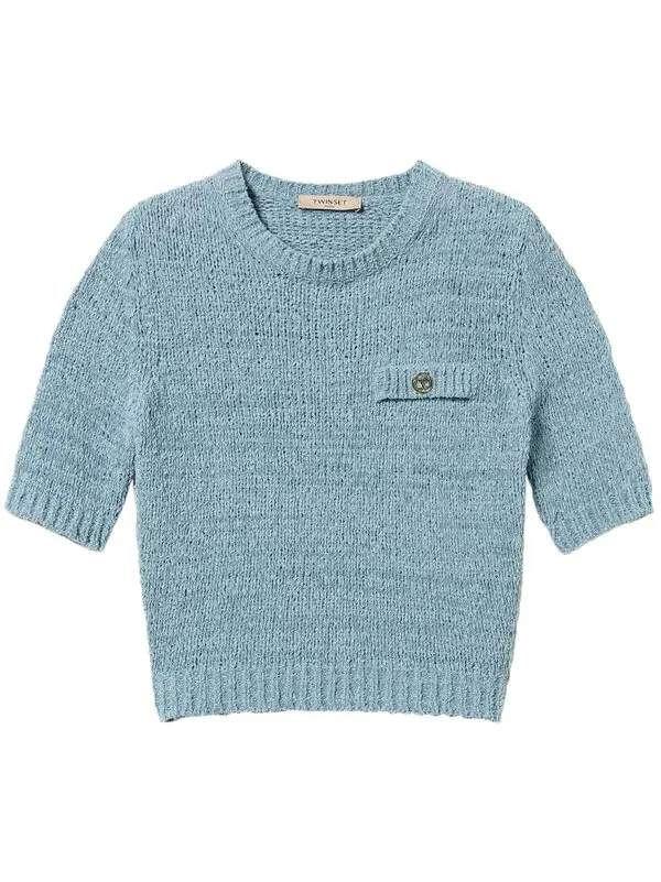 TWINSET Cropped Jumper - Blue