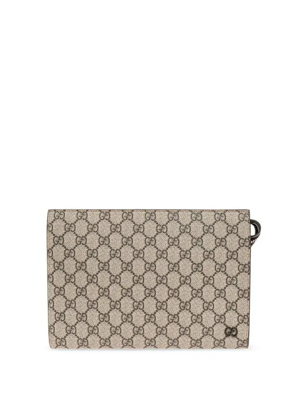 Gucci Gg Supreme Clutch - Neutrals