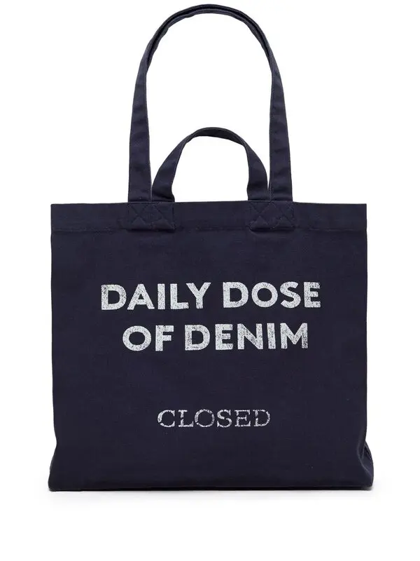 Closed Slogan-print Tote Bag