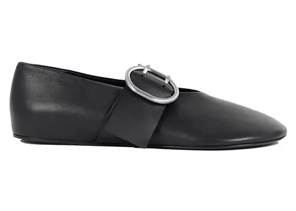 JIL SANDER Cannolo Buckle Ballerinas - Black