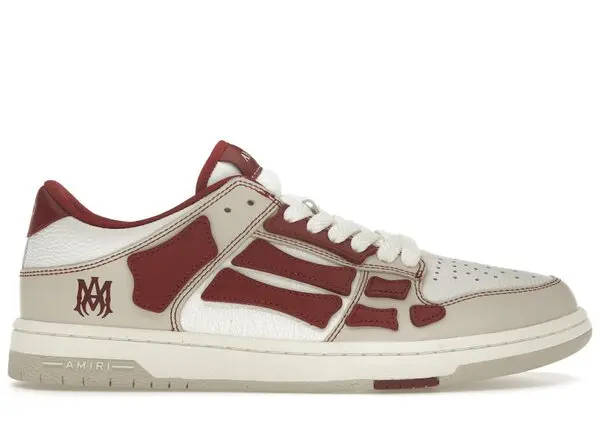 Amiri Varsity Skel Top Low Sneakers - Deep Red