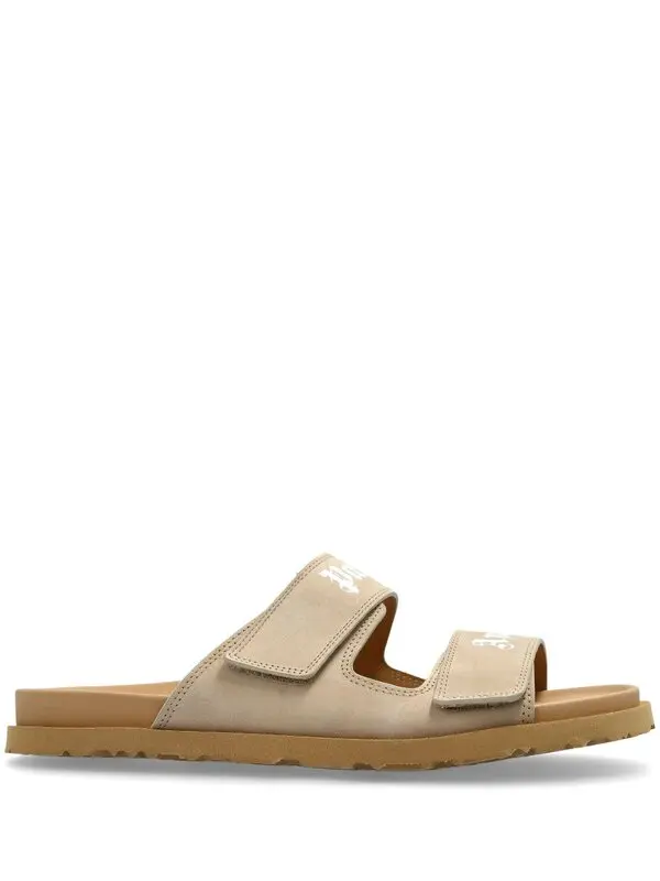 Palm Angels Logo-print Leather Slides