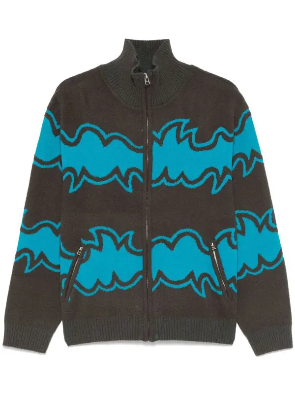 BLUEMARBLE Jacquard Zip-up Cardigan
