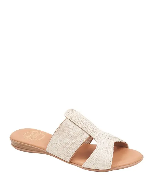 Andre Assous Noor Slide Sandals - Beige/linen