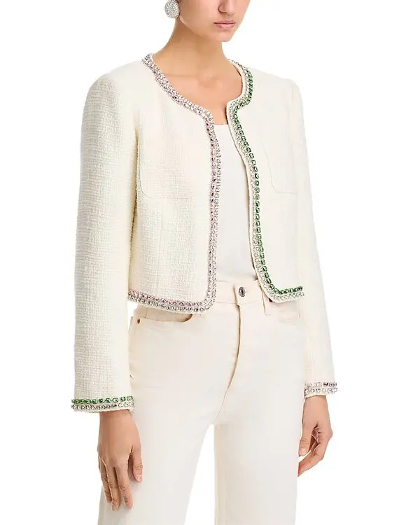 Cinq À Sept Verity Embellished Jacket - Gardenia/multi