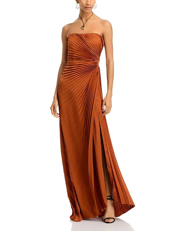 A.L.C. Layla Pleated Gown - Red Rock