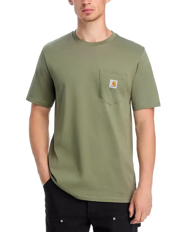 Carhartt Work In Progress Carhartt Logo Pocket Tee - Dollar Green