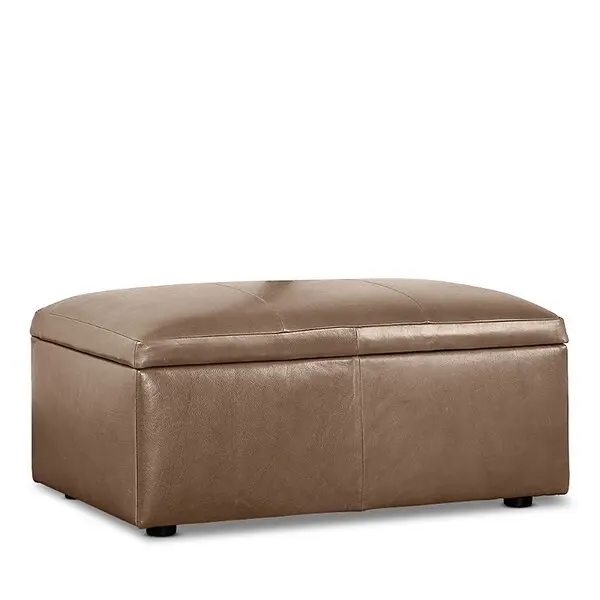 Bloomingdale'S Auburn Medium Rectangle Ottoman, In Leather - Brighton Dune