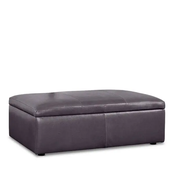 Bloomingdale'S Auburn Large Rectangle Storage Ottoman, In Leather - Brighton Shadow