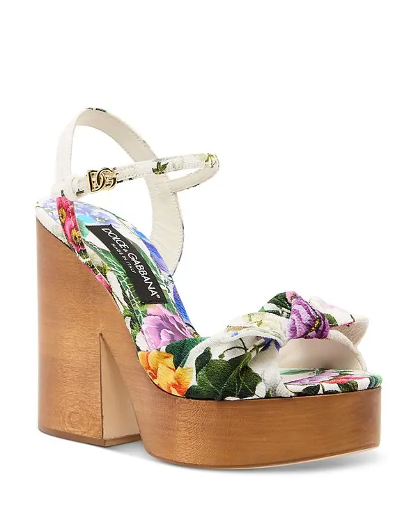 Dolce & Gabbana Knotted Platform Sandals - Flowers