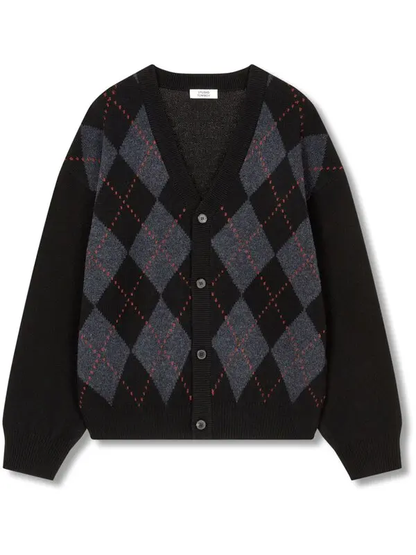 STUDIO TOMBOY Argyle Cardigan - Black
