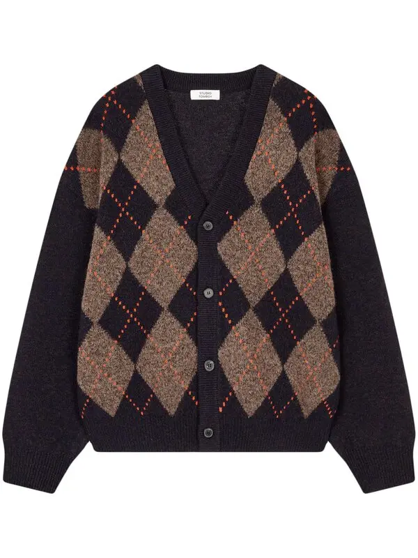 STUDIO TOMBOY Argyle Cardigan - Blue