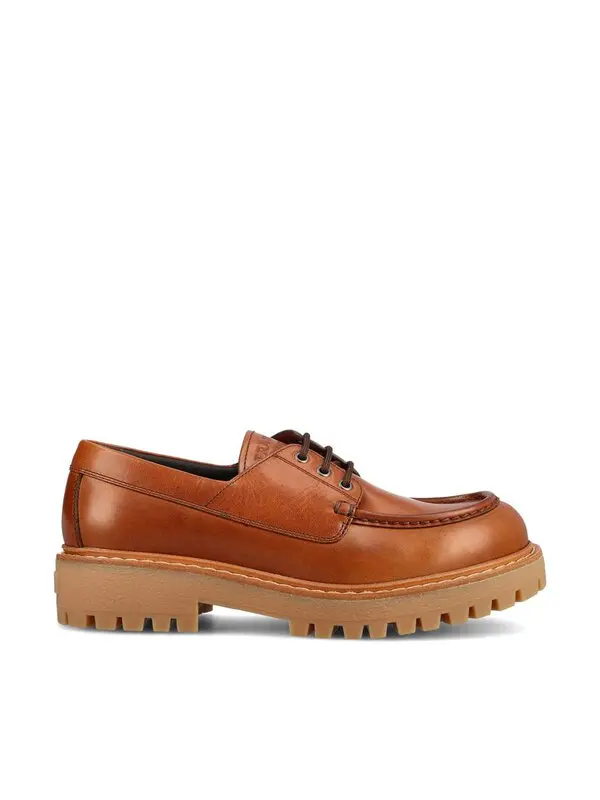 Prada Lace-up Leather Low Shoes