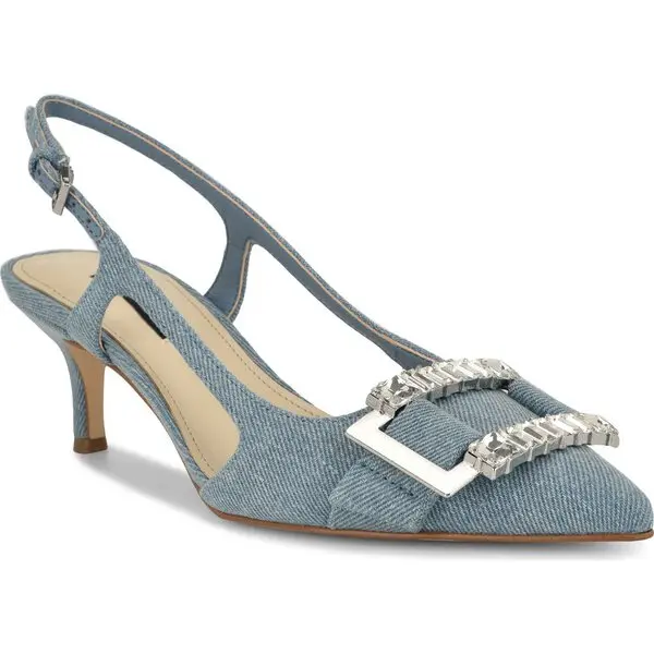 Nine West Neeri Pointed Toe Slingback Pumps - Light Blue